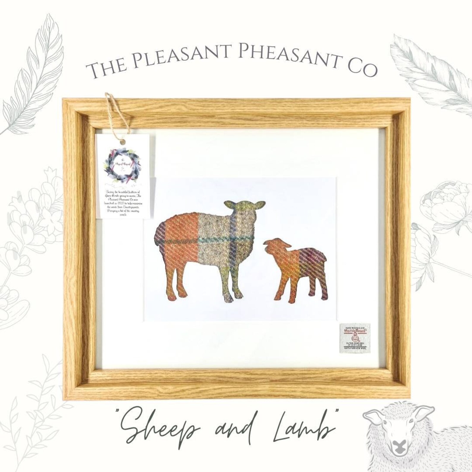 Sheep and Lamb picture frame in genuine authentic Harris Tweed | Etsy