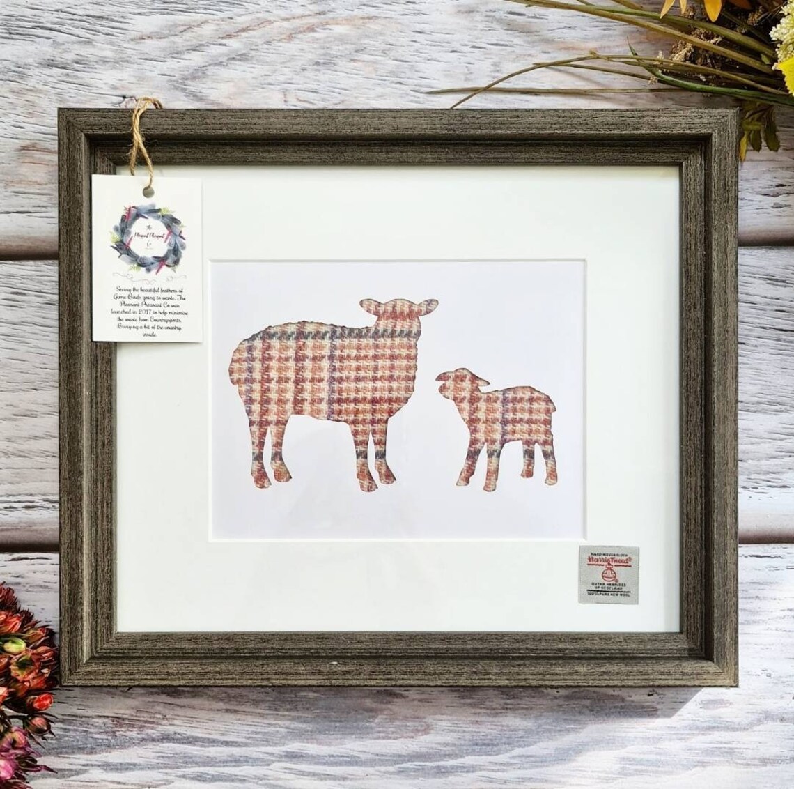 Sheep and Lamb Picture Frame in Genuine Authentic Harris Tweed - Etsy