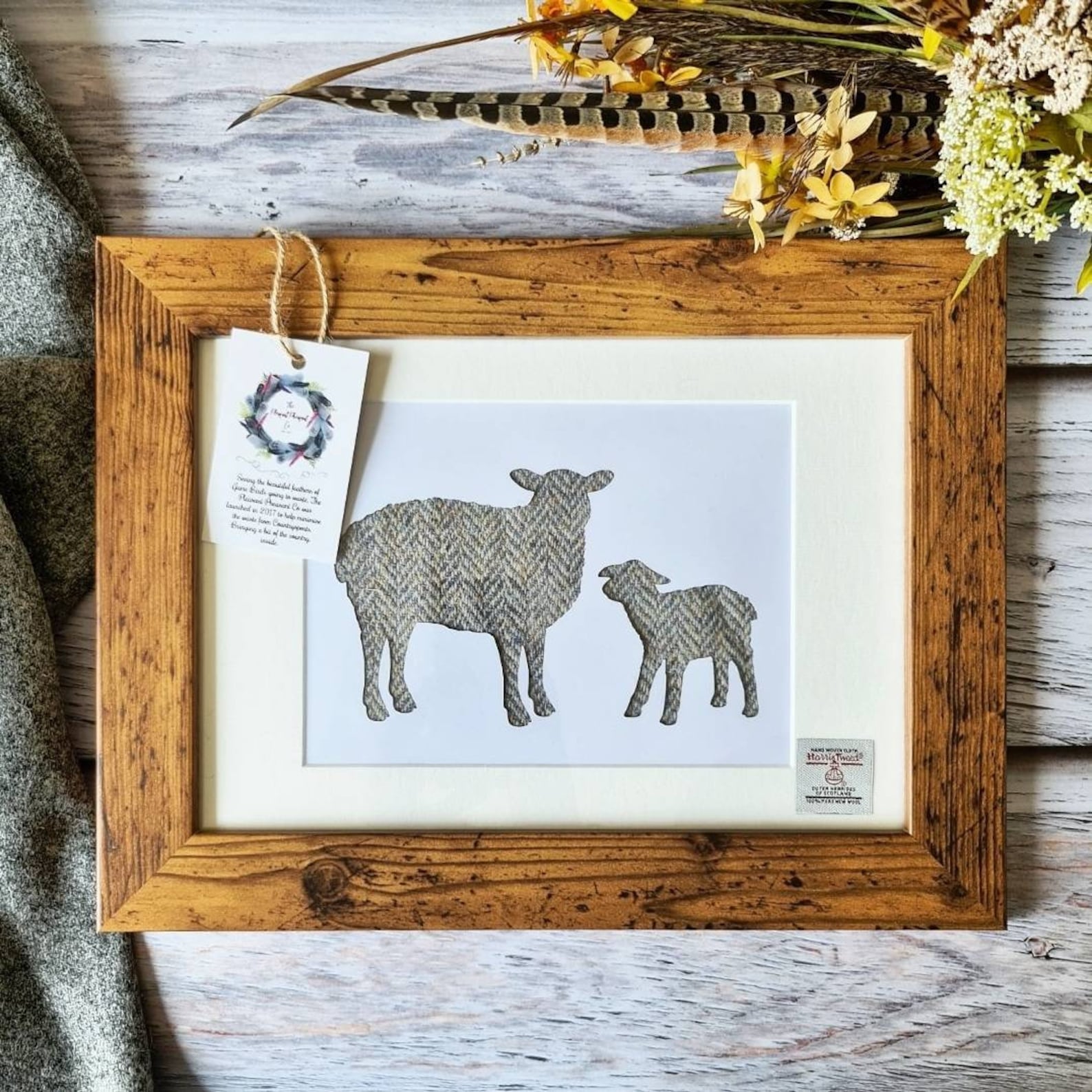 Sheep and Lamb Picture Frame in Genuine Authentic Harris Tweed - Etsy