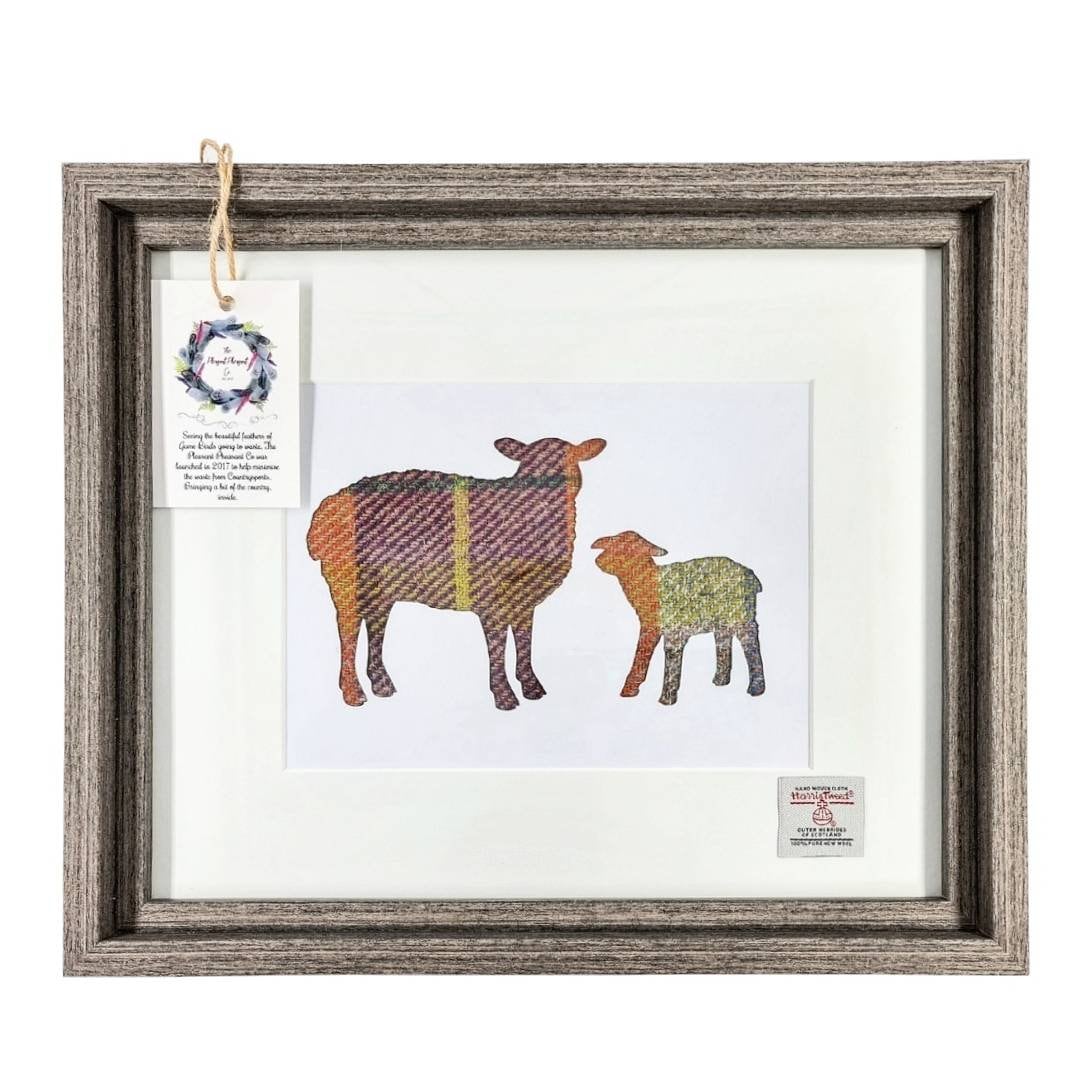 Sheep and Lamb picture frame in genuine authentic Harris Tweed | Etsy