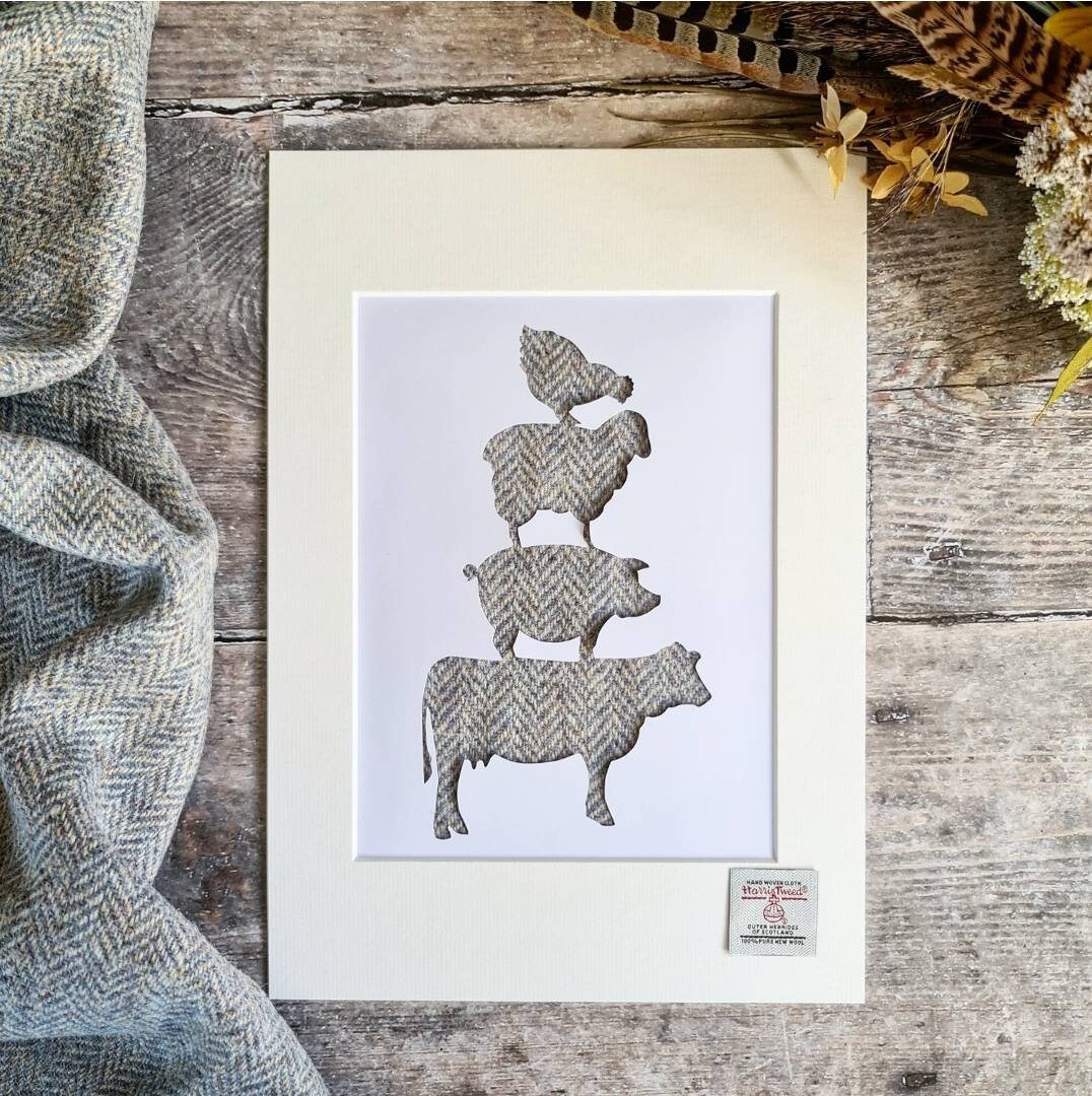 Farmyard Stack in Tweed Picture Frame Art - Etsy UK