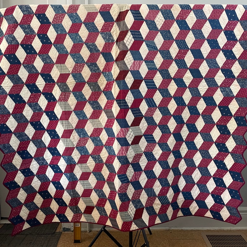 Tumbling Block Quilt - Etsy
