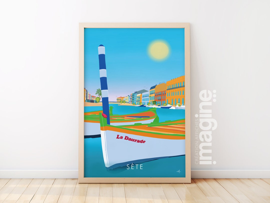 Sète Hérault France Vacation Postcard Poster Colors of the South Beach ...