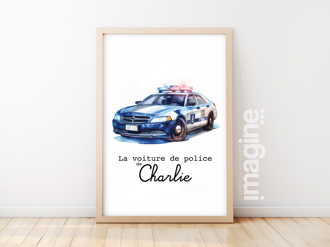 Affiche Personnalisée voiture de police - La voiture de police de ...