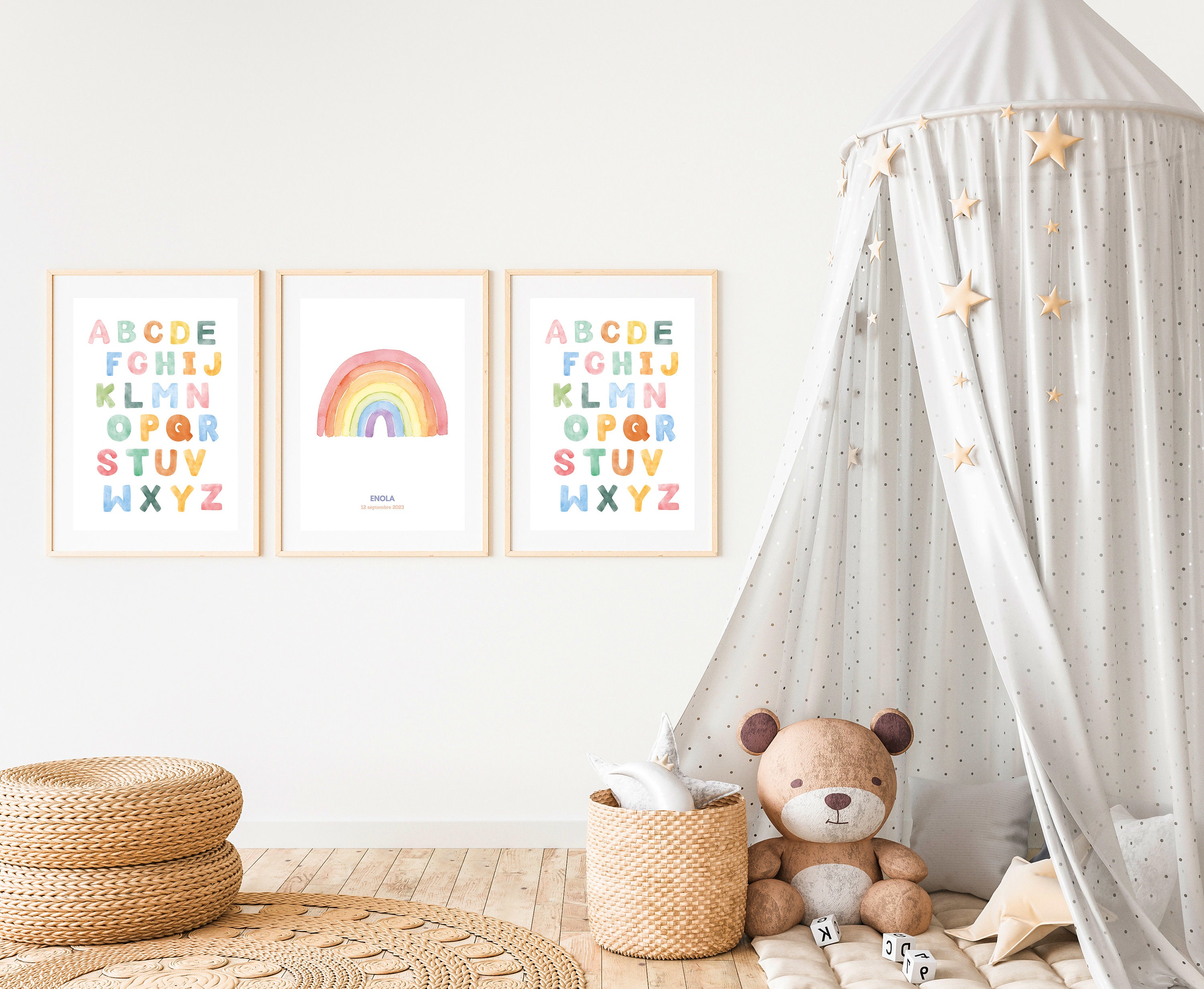 Enchanting Triptych for Children - Colorful Alphabet, Numbers ...