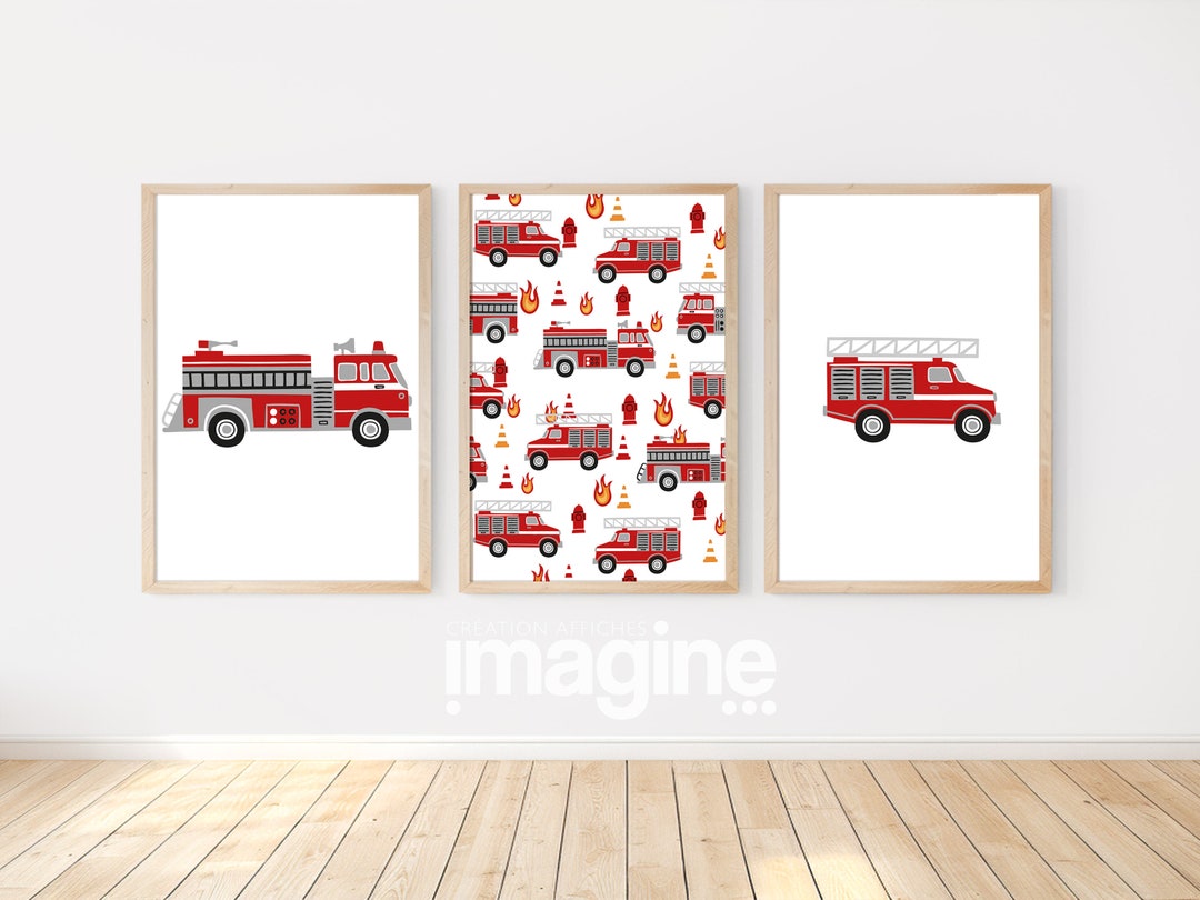 Set of 3 Firefighter Theme Posters for Kids | Spark Heroism and ...