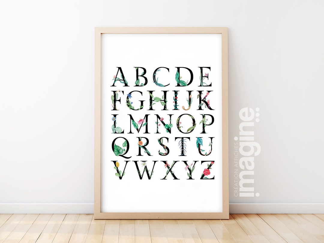 Customizable First Name Abecedary Poster for Adult Child Baby Nature ...