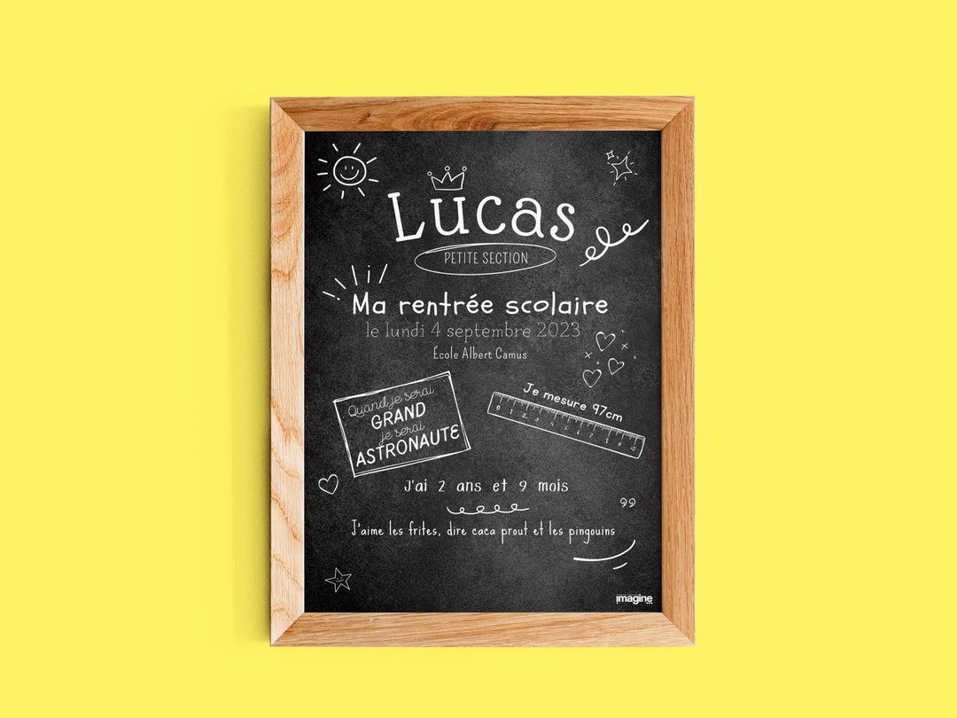 Customizable Slate Poster for Children Back to School - Etsy