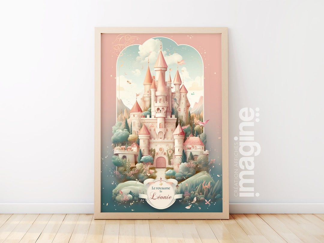 Customizable Princess Castle Poster 'the Kingdom of first Name for ...