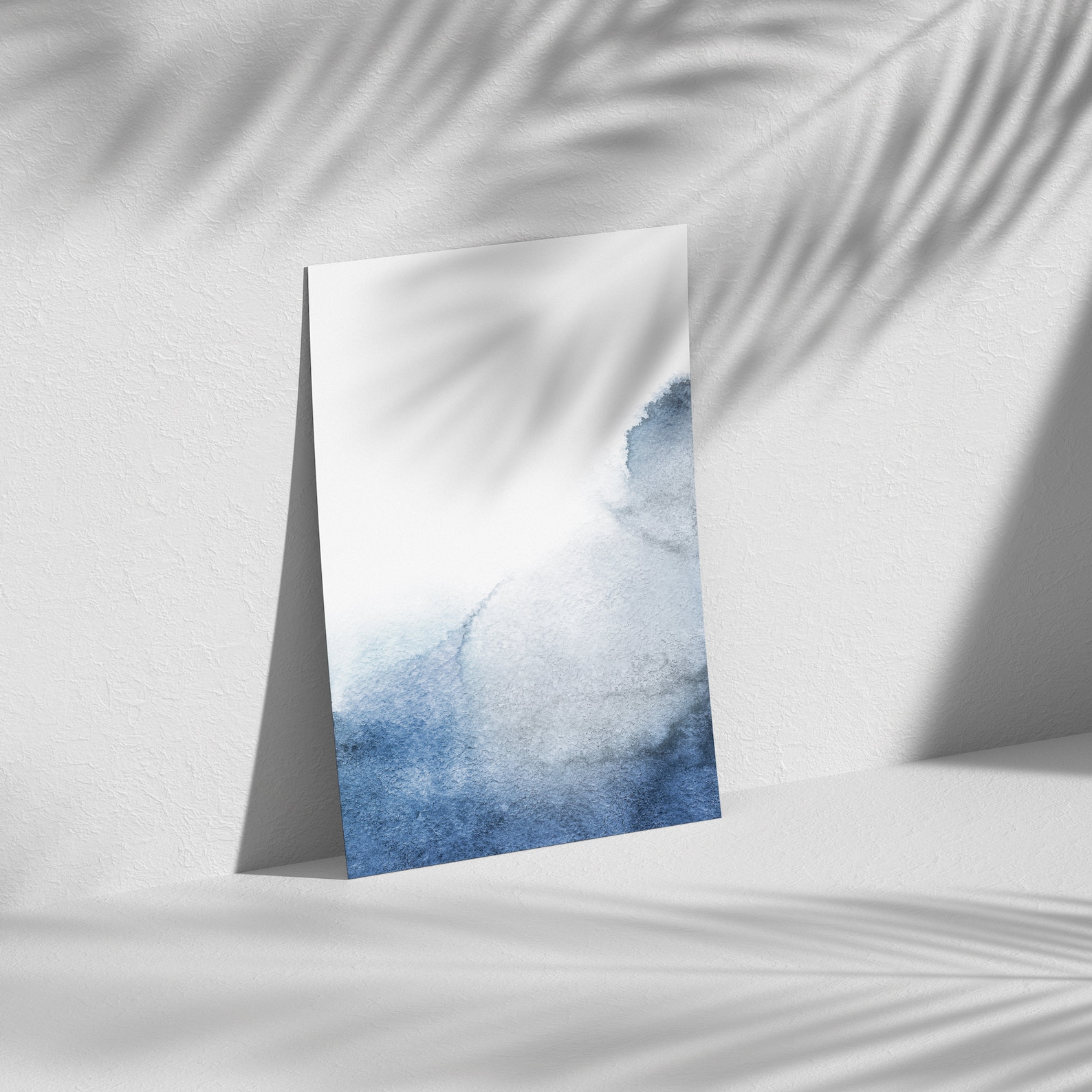 Set of 3 Blue Gray Abstract Wall Art, 3 Piece Modern Blue Grey ...