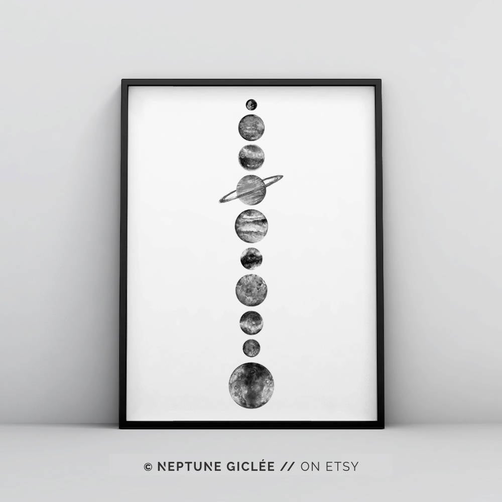 The Solar System Poster Solar System Wall Art Planets Print - Etsy