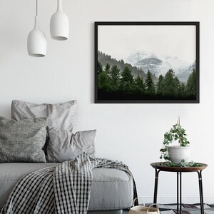 Green Woodland Print, Modern Wall Art, Forest Poster, Into the Woods ...