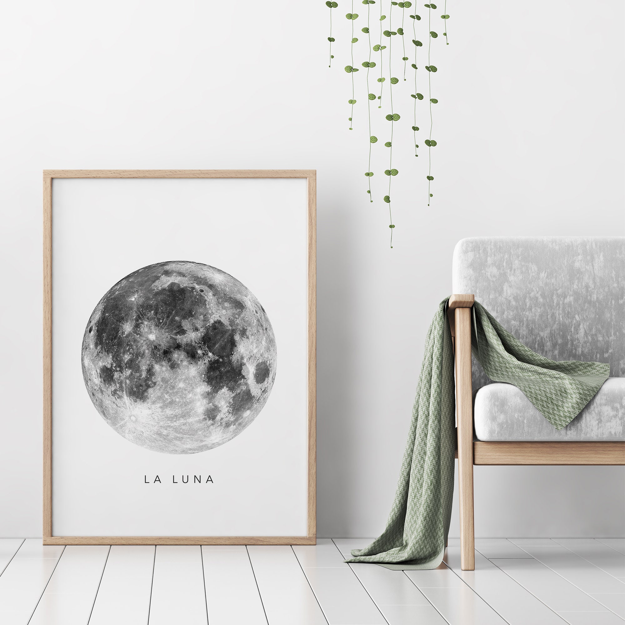 La Luna Moon Wall Art Poster, Lunar Moon Print, Full Moon Poster Art ...