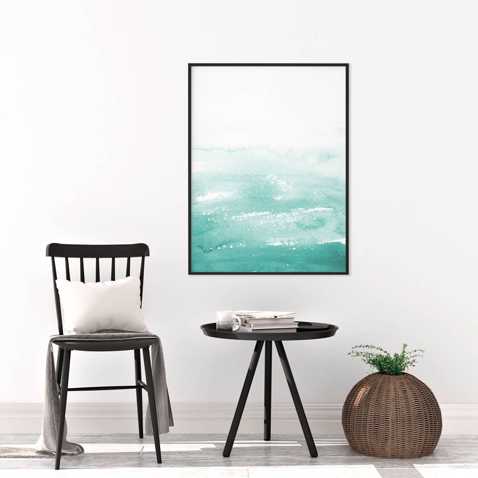 Watercolor Print, Abstract Art, Teal Abstract Watercolor, Abstract ...