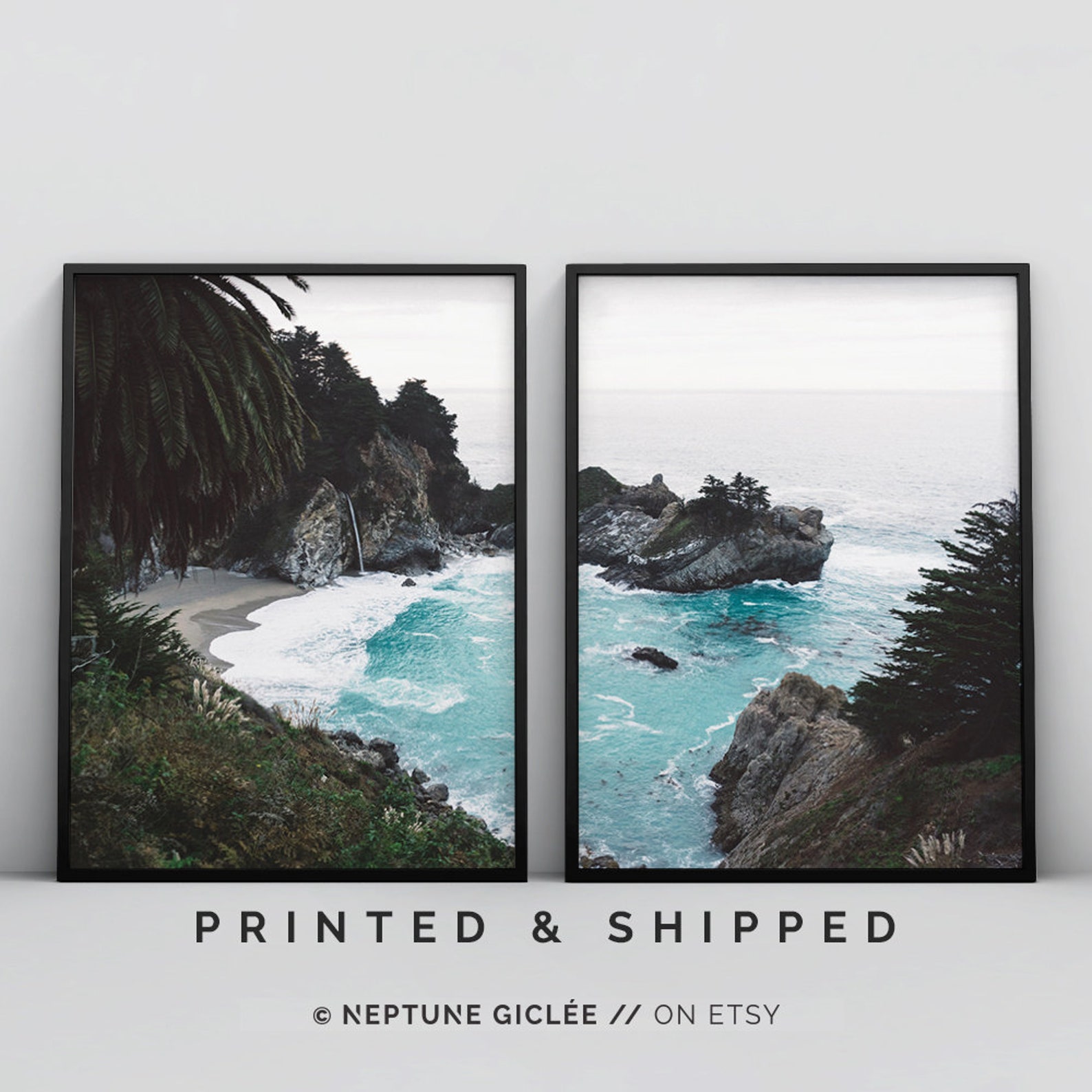 2 Piece Coastal Posters Set of 2 Tropical Wall Art Paradise - Etsy