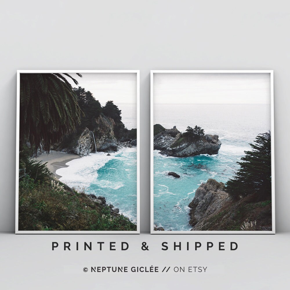 2 Piece Coastal Posters Set of 2 Tropical Wall Art Paradise | Etsy