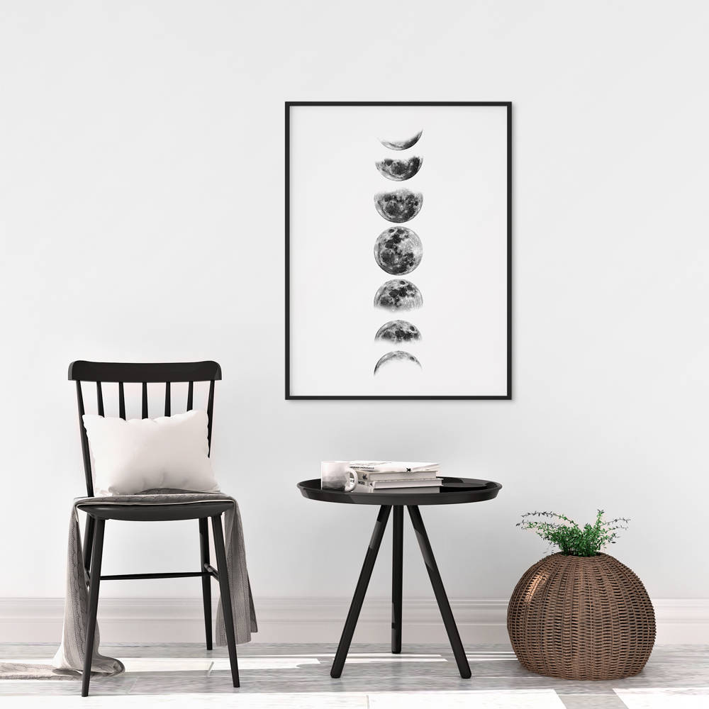 Moon Phases Print Phases of the Moon Poster Moon Phases | Etsy