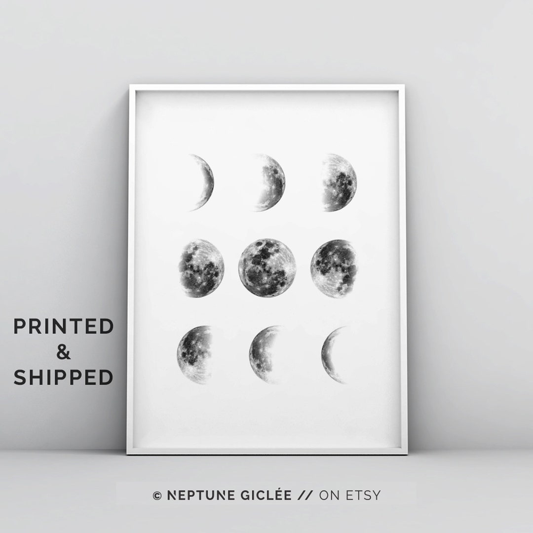 Moon Phases Wall Art, Moon Phases Print, Moon Poster, Moon Phase Wall ...