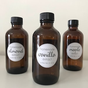 Round Extract Labels - Vanilla, Maple, Almond and More - 1.5 or 2 in ...