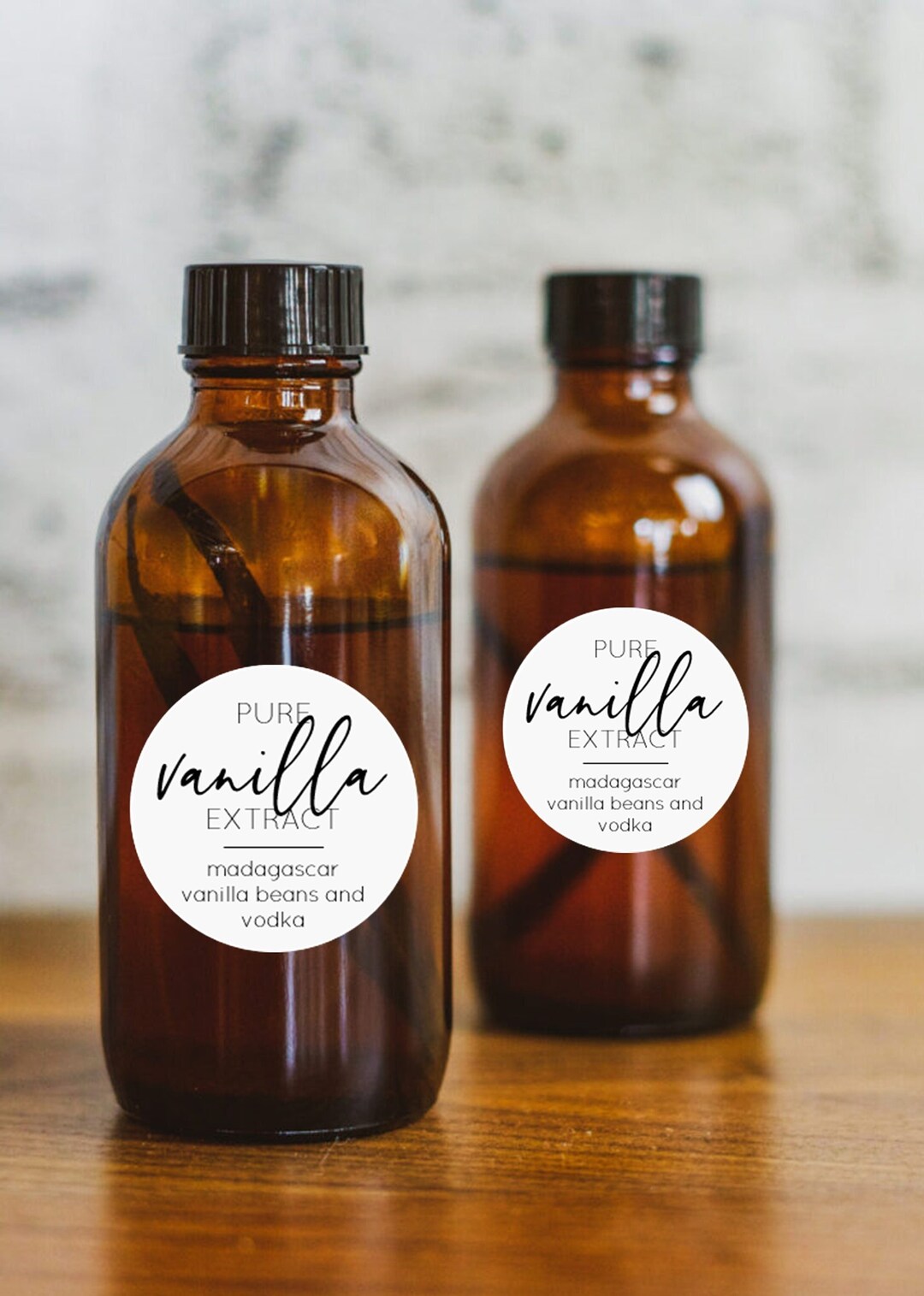 Cursive Custom Round Vanilla Extract Labels - 1.5 Inch Round, 2 Inch ...