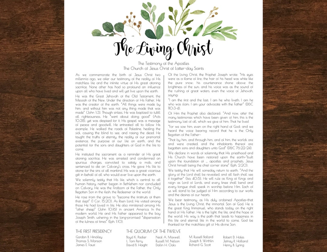 The Living Christ - Several Sizes - LDS - Latter Day Saint - Instant ...