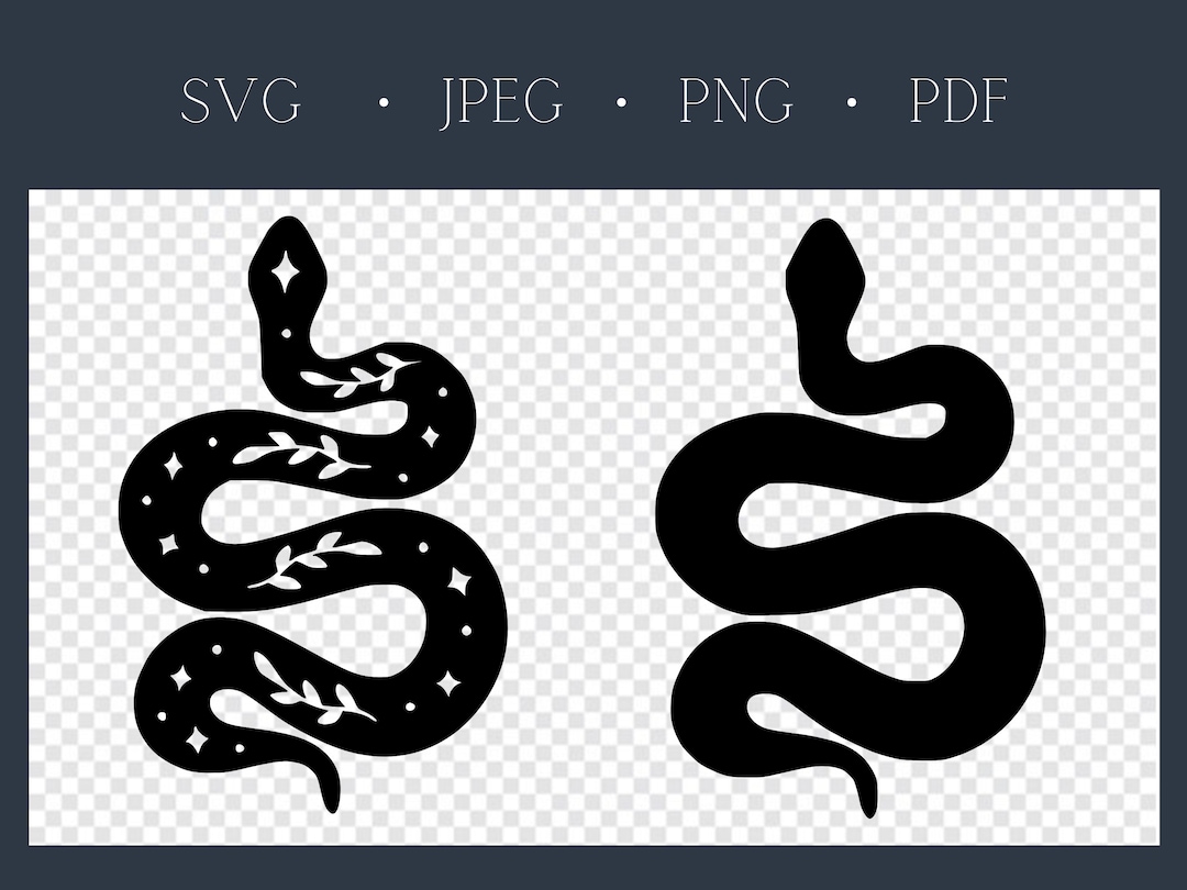 Snake Svg Png Jpeg Pdf Reptile Clip Art Cricut Silhouette Cut Files - Etsy