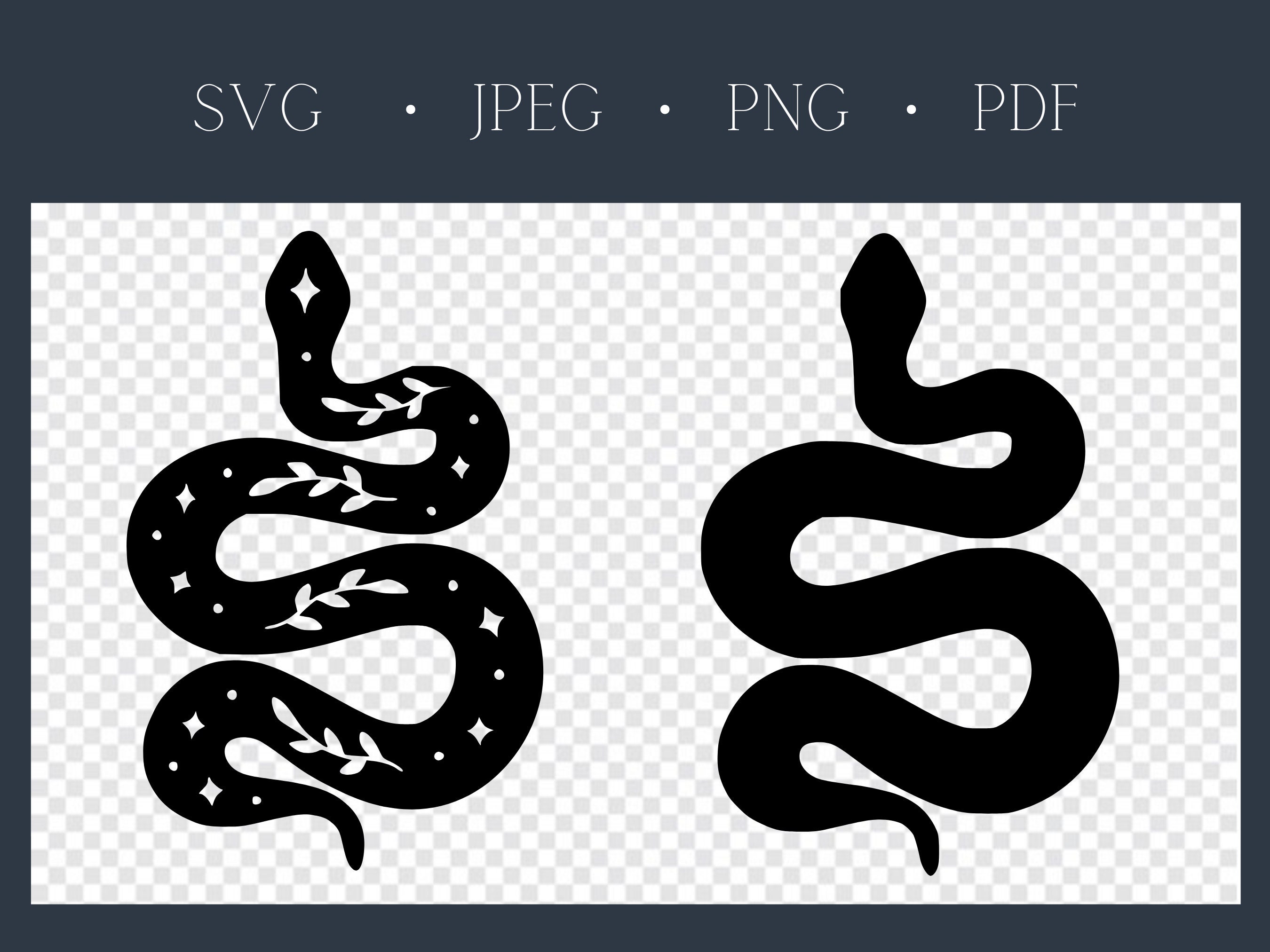 Snake - Svg - Png - Jpeg - Pdf - Reptile Clip Art - Cricut Silhouette ...