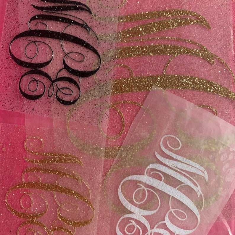 Custom Cursive Iron on Monogram Vinyl Transfer Decal Any - Etsy