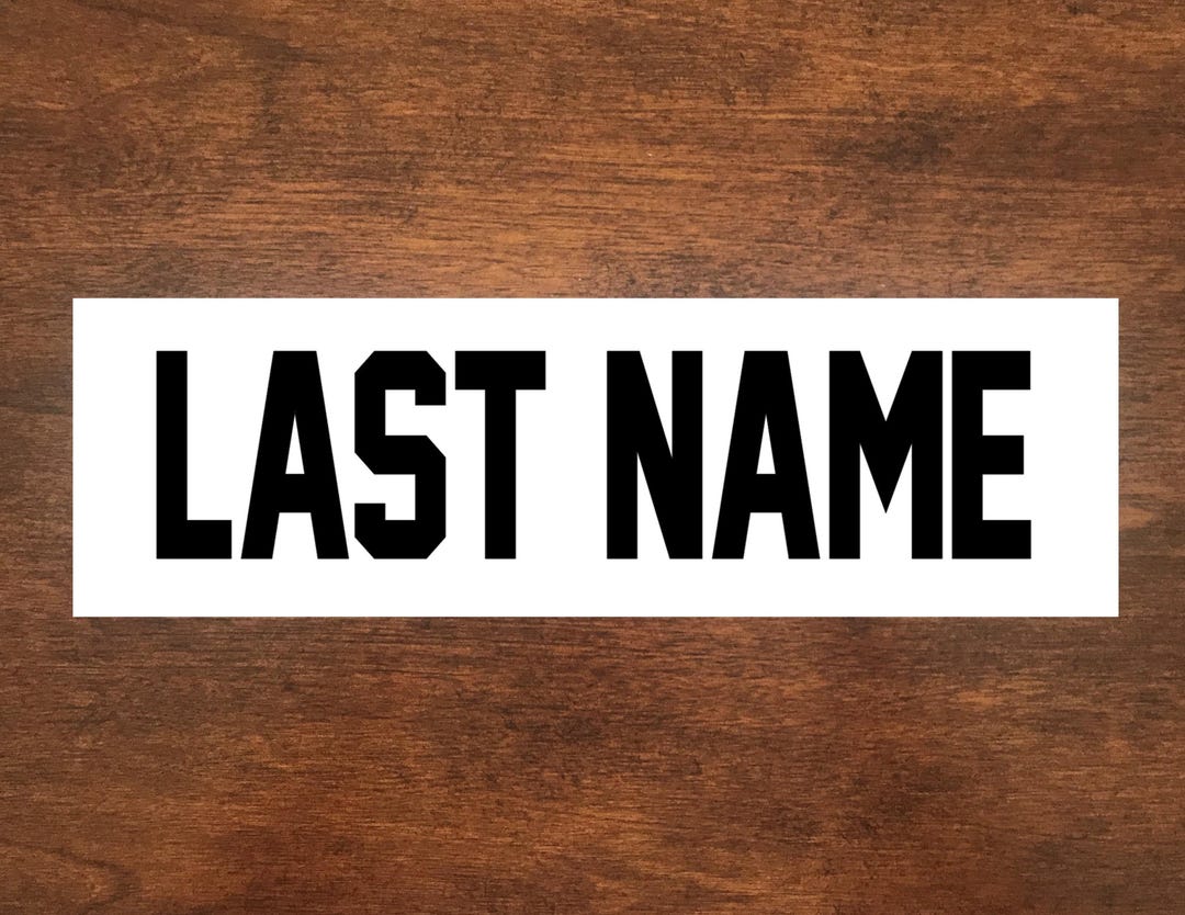 Custom Last Name - Word on a Jersey or T Shirt - Iron on Vinyl Heat ...