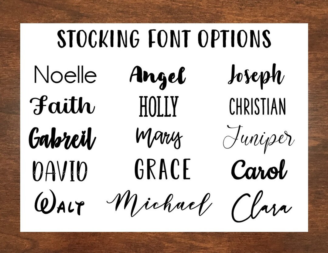 Custom Iron on Vinyl Christmas Stocking NAME - Personalized Transfer ...