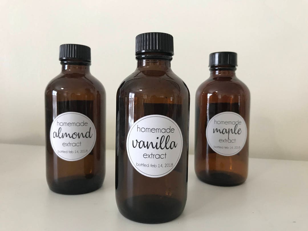 Round Extract Labels - Vanilla, Maple, Almond and More - 1.5 or 2 in ...