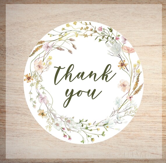Thank You Sticker Party Favor Label Wedding Favor Baby - Etsy