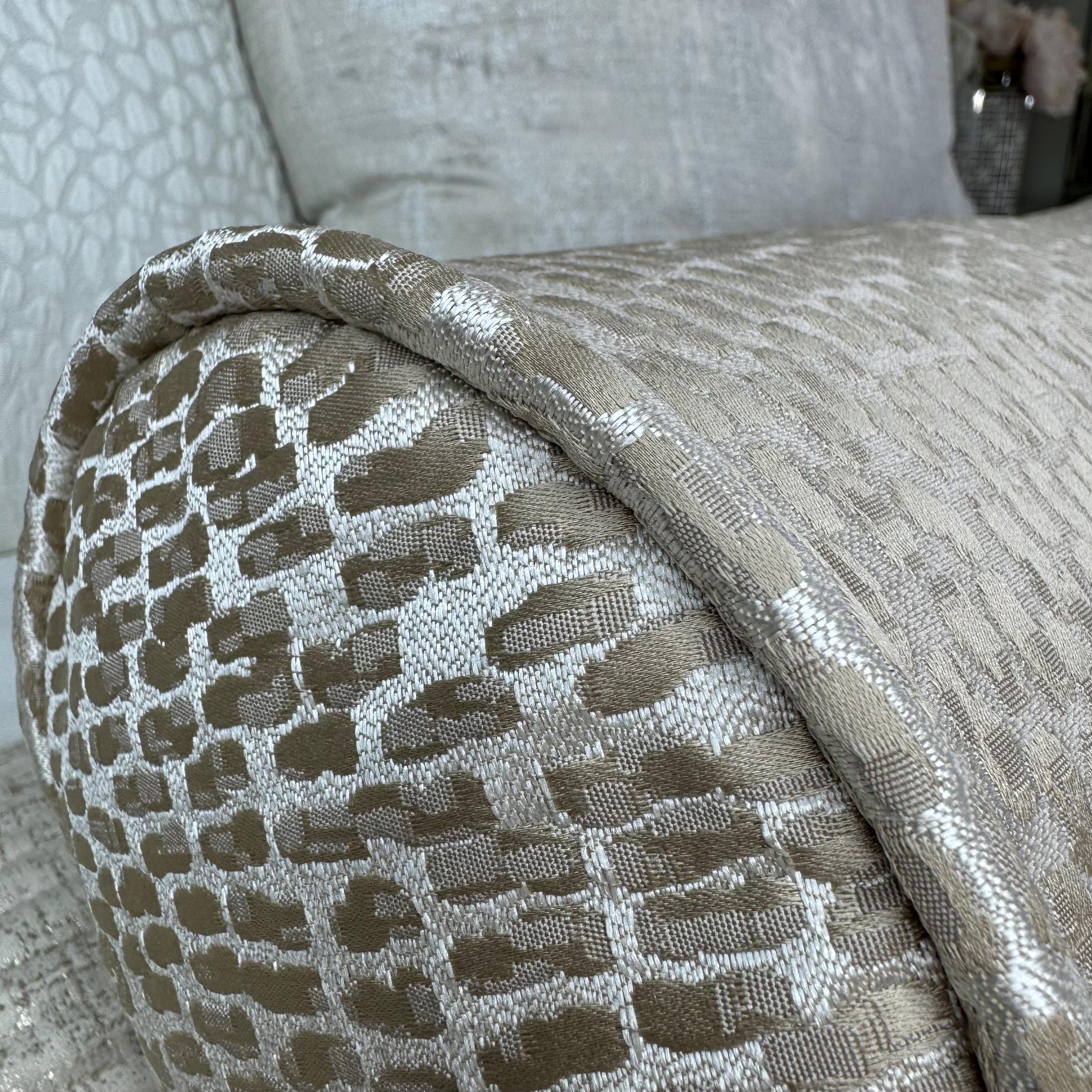 Antelope Luxury Textured Bolster, Champagne Gold Duck Feather Cushion ...