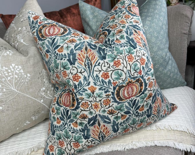 Handmade SANDERSON Cushion Cover Floral Autumn Design Pillow Cover ...