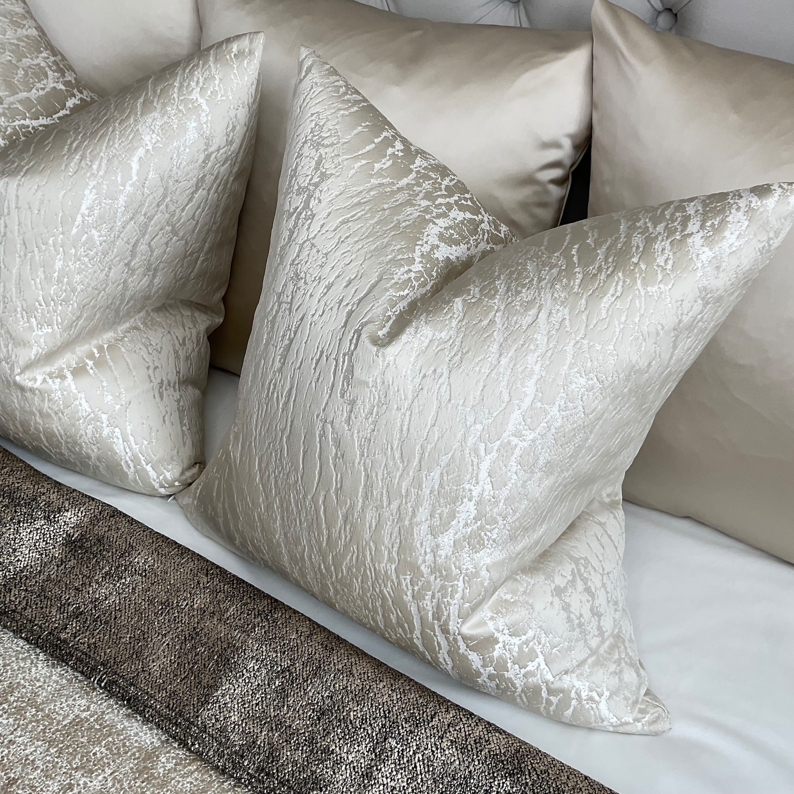 IVORY Cushion Cover, Luxury Throw Pillow Cover - Double Sided ...