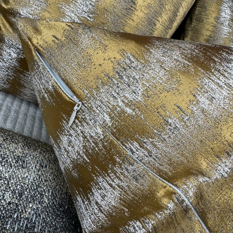 Gold Cushion Cover, Gold Pillow Cover - Geometric Throw Pillow , Luxury ...