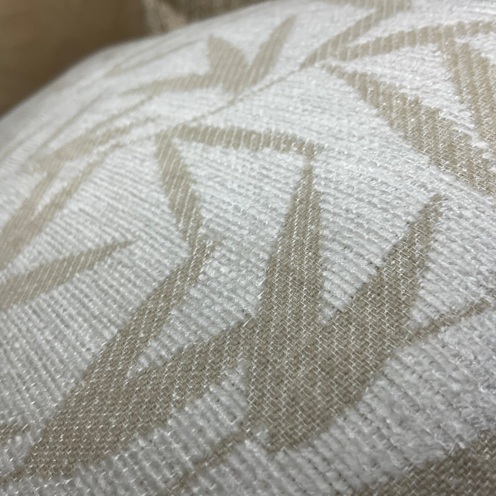 Designer Cushion Cover , Natural Cream Beige Pillow Cover Leaves Trial ...