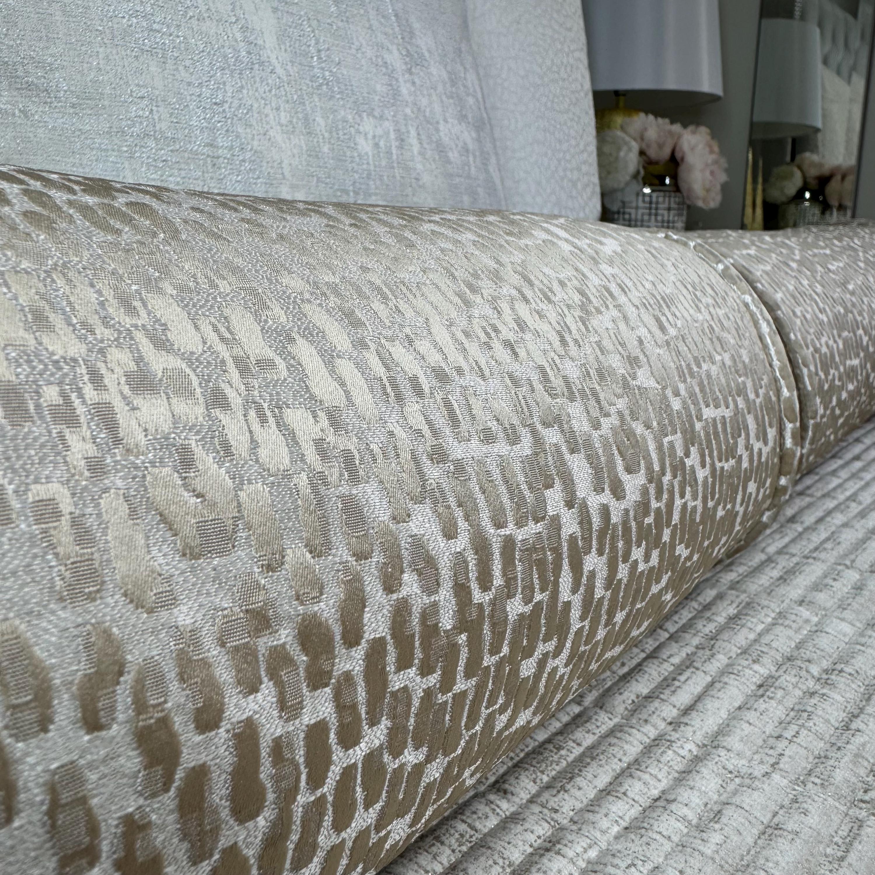 Antelope Luxury Textured Bolster, Champagne Gold Duck Feather Cushion ...