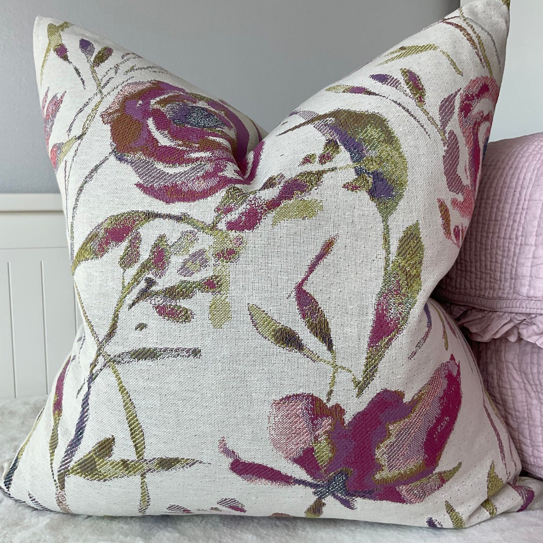 Meerwood Ruby by Voyage Maison Fabric / Floral Weave - Jacquard Cushion ...