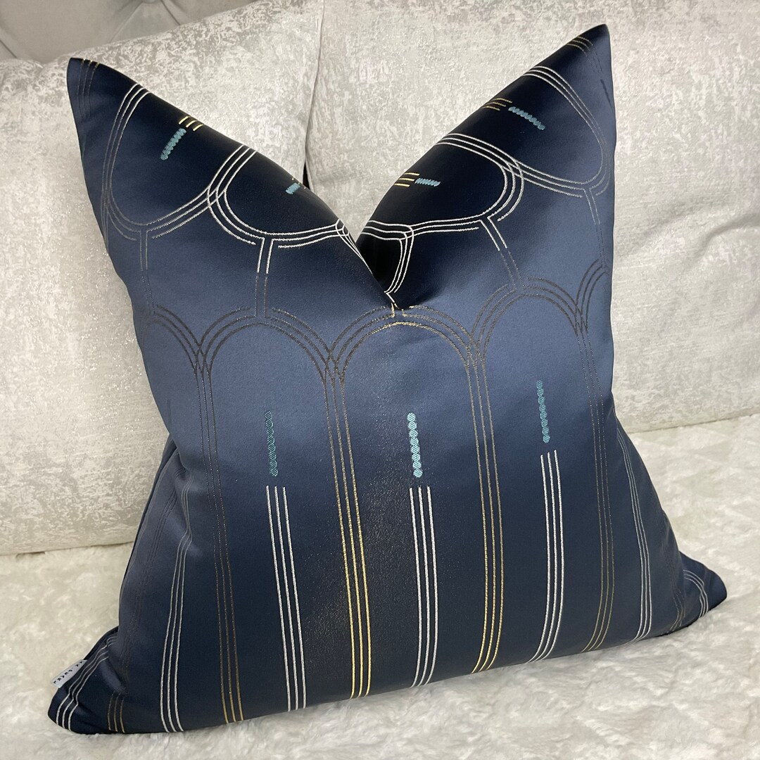 Rialto Fabric - John Lewis , Art - Deco Geometric Navy Gold , Metallic ...