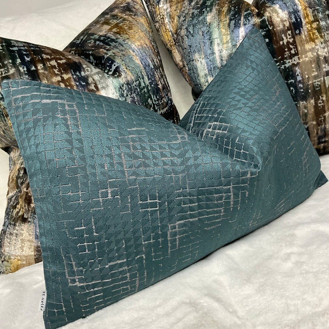 John Lewis & Partners LOKI Fabric Teal Cushion Pillow Cover 12 X 20 ...