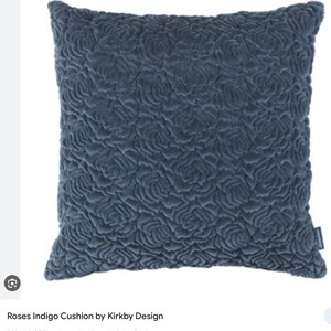 Kirkby Design Roses Indigo Flora Pattern VELVET Cushion Cover, Sofa ...