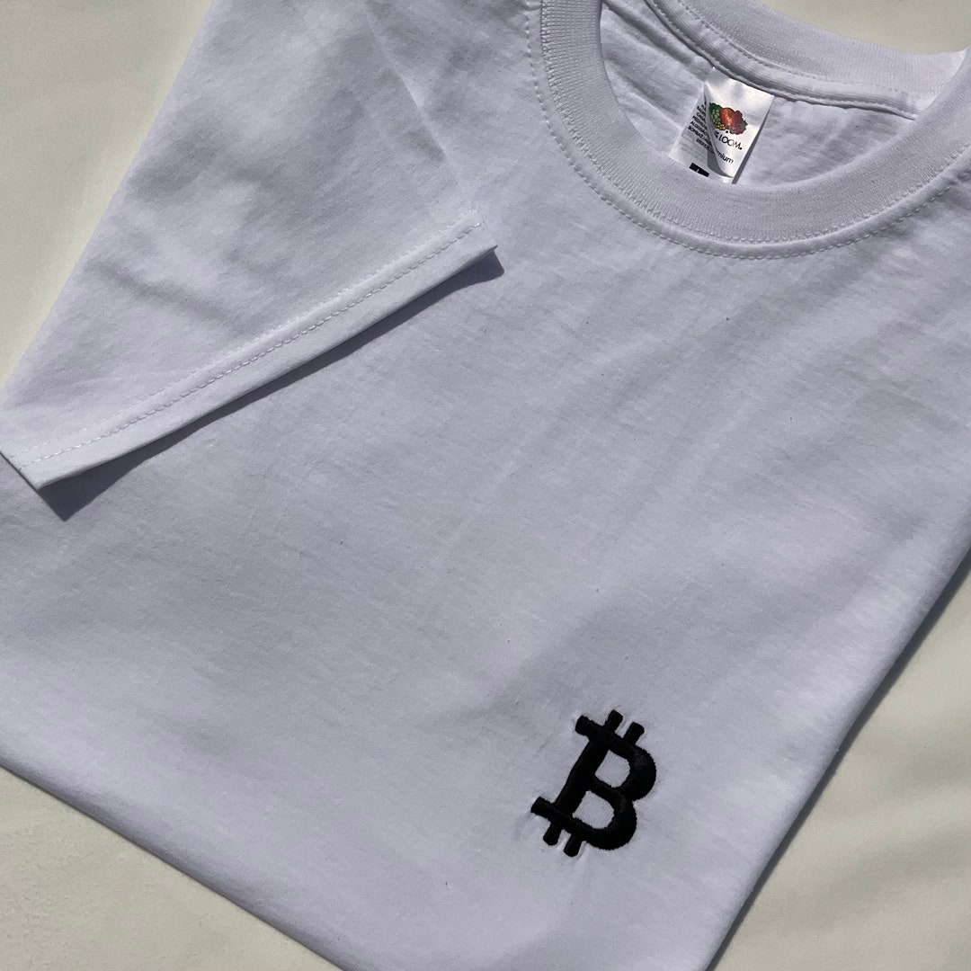 Bitcoin T-shirt BTC Logo Classic Mens T- Shirt Embroidered Gold Logo ...