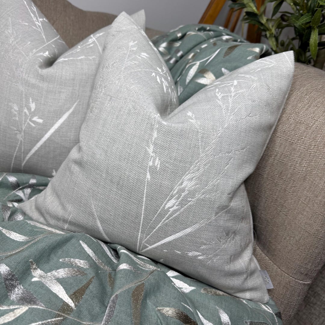 Fern Cushion Cover in Grey - Modern Home Decor Pillow Cover , Double ...
