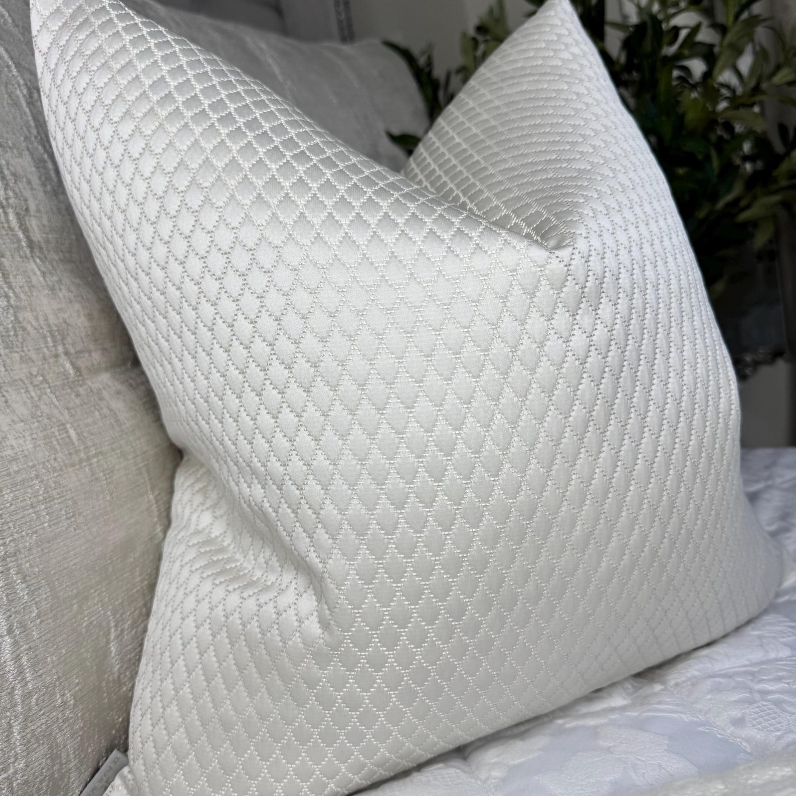 Luxury Designer Ivory Cushion Cover - Textured Throw Pillow Cover for ...