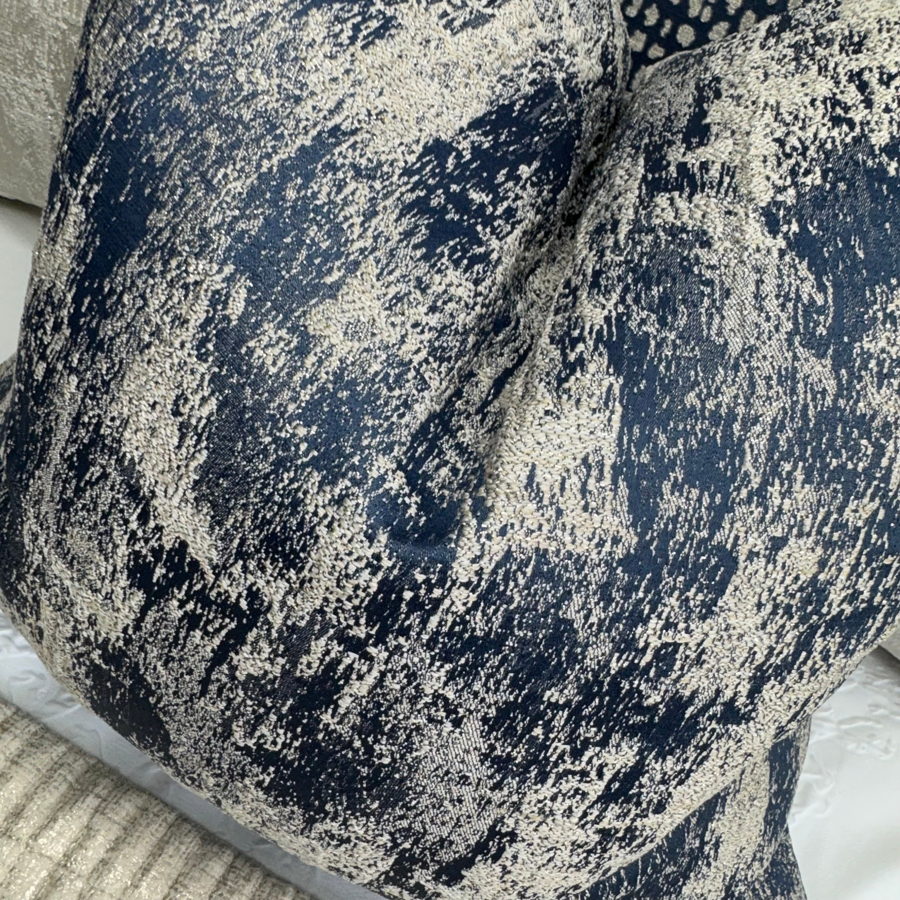 Navy Cushion Cover - Navy Gold Shim Pillow Cover Luxury Pillow Cover ...
