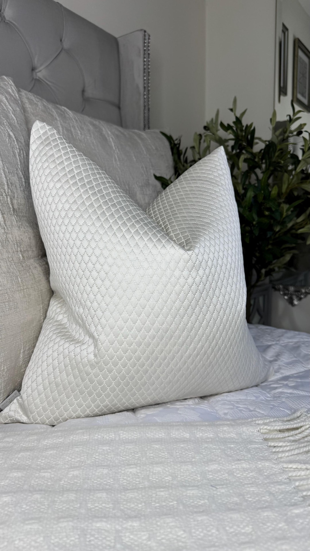 Luxury Designer Ivory Cushion Cover - Textured Throw Pillow Cover for ...