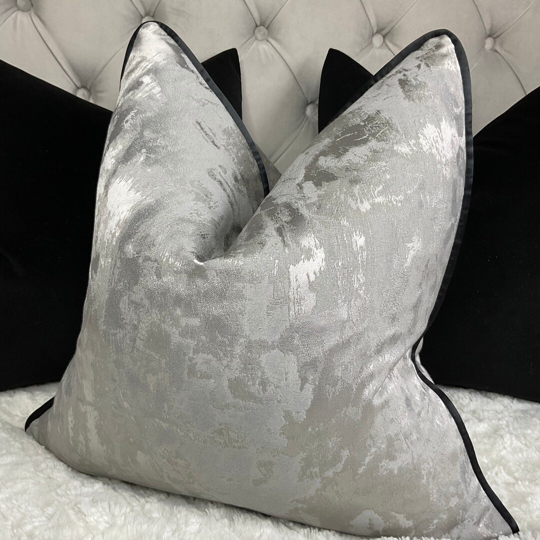 Luxury Piped Cushion Cover made to Order Black Piping Designer Pillow ...
