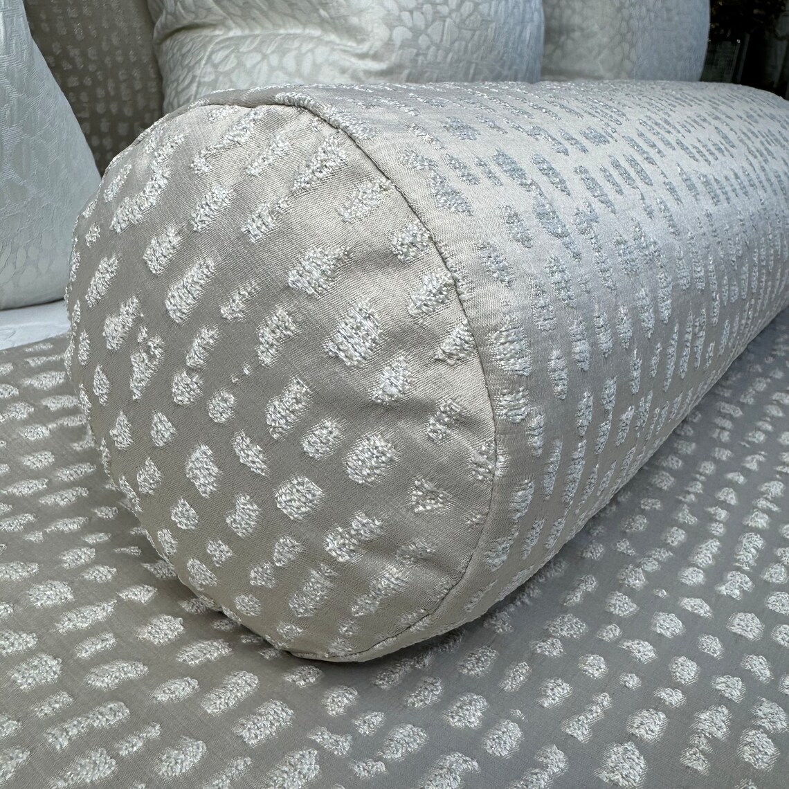 Luxury Cushion, Champagne Cushion Bolster 16” X 6” Designer Fabric ...