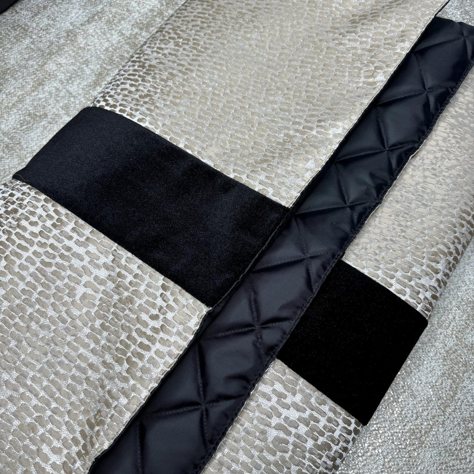 Elegant Black Gold Champagne Bed Runner: Luxury Antelope Print Scarf ...